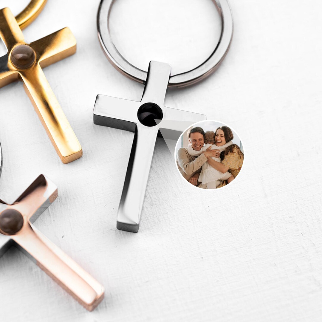Cross Photo Keychain Picture Keychain Projection Keychain Best Friend ...