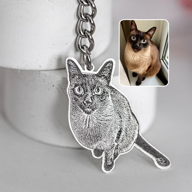Cat Keychain - Etsy