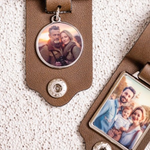 Photo Keychain Custom Leather Keychain Custom Keychain Leather Photo ...