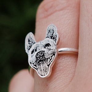 Dog Photo Ring, Pet Face Engraving Ring, Dog Memorial Ring, Cat ...