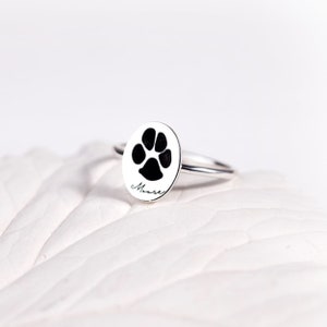 Paw Print Ring Personalized Paw Print Ring Pet Memorial Ring ...