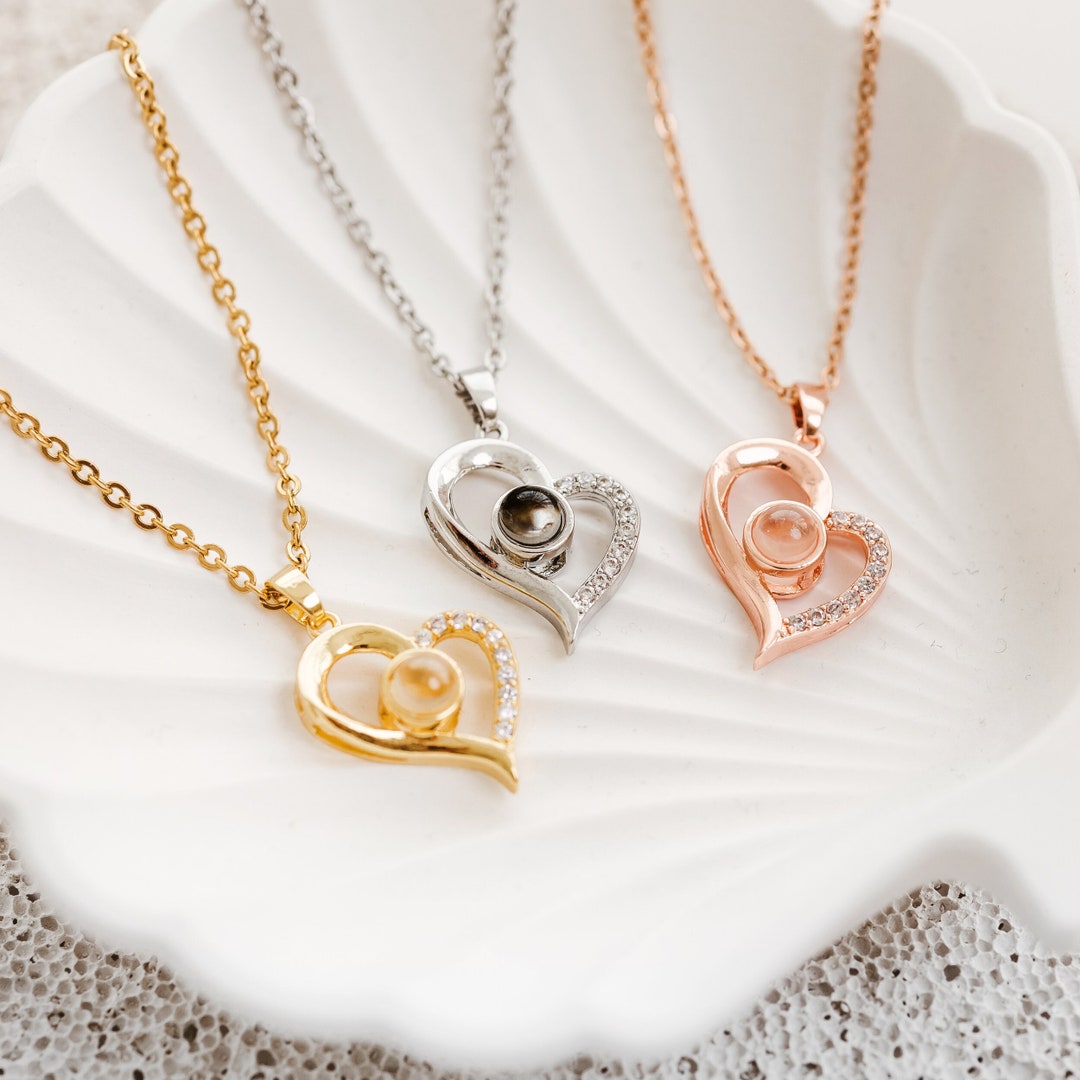 Photo Projection Necklace Projection Necklace Heart Projection Necklace ...