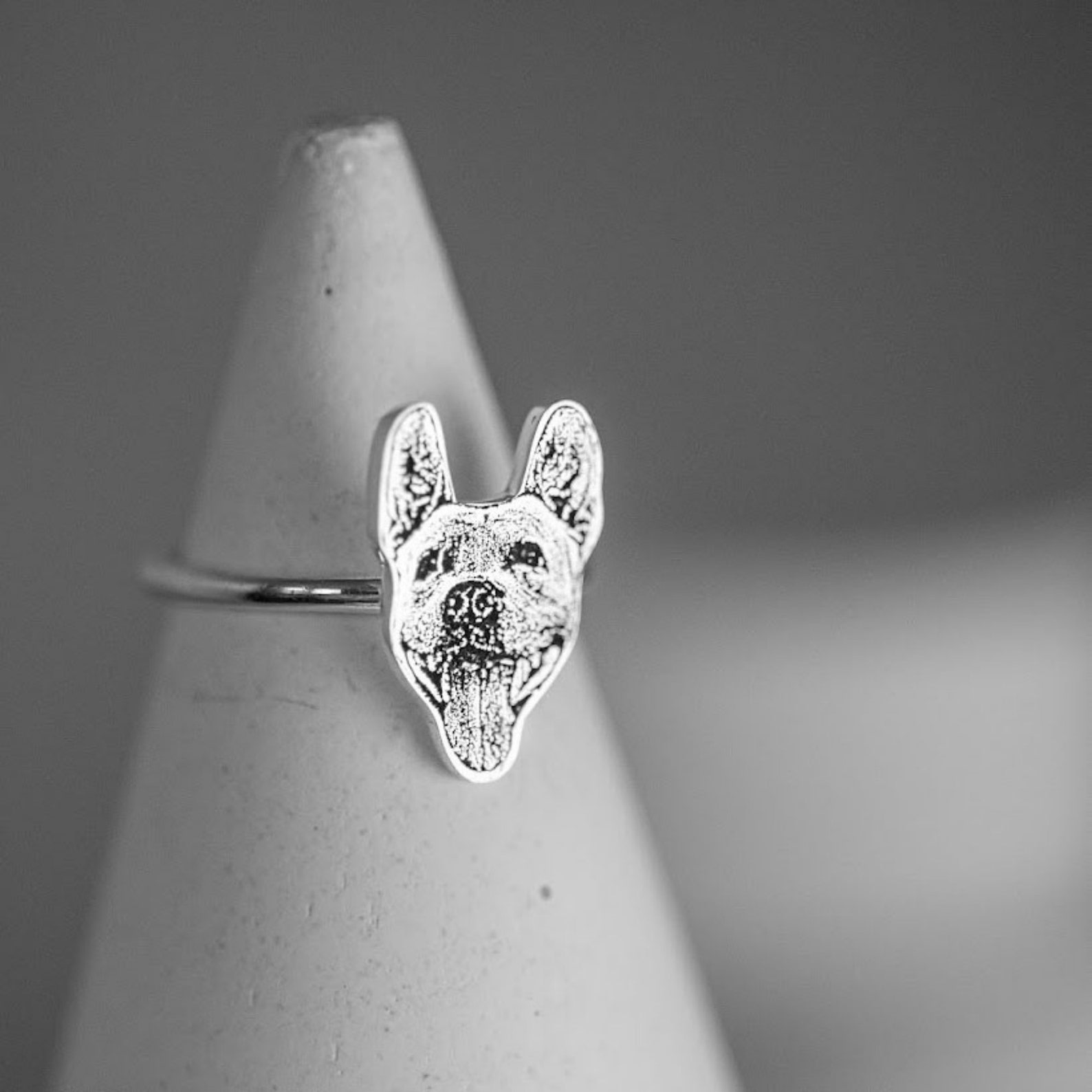 Dog Photo Ring Pet Face Engraving Ring Dog Memorial Ring - Etsy