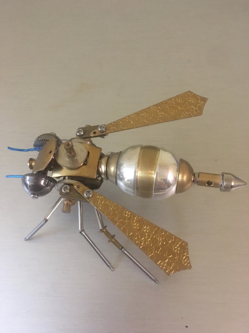 Bee Steampunk Iron Bug Metal Insect Handmade Insect Art Statue Metal ...
