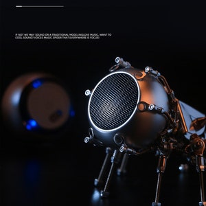 Spider Bluetooth Speaker Mechanical Metal Sculpture Insect Figurine ...