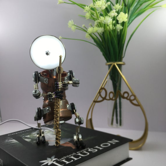Steampunk Robot Lamp Flute Music Studio Decor Gifts Electric - Etsy