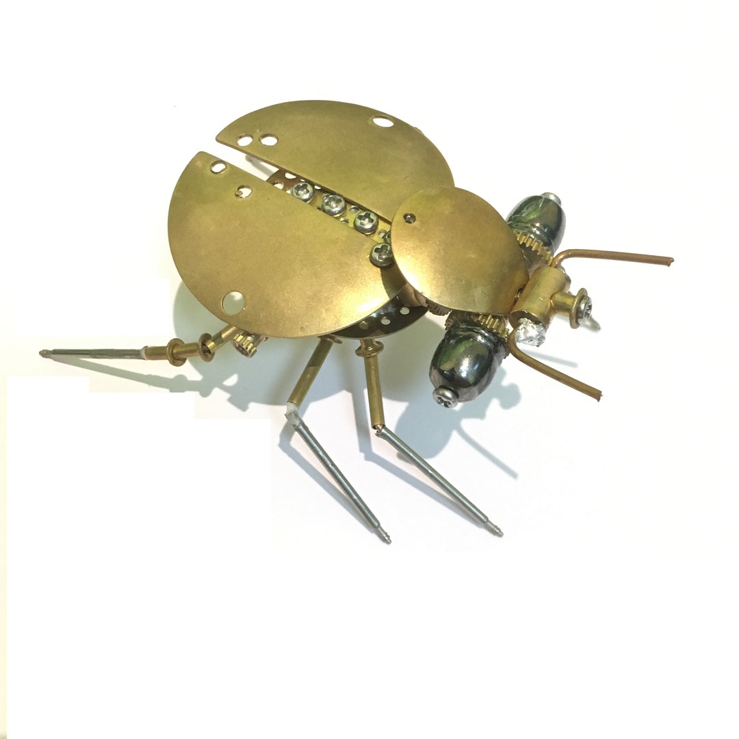 Beetle Mechanical Steampunk Metal Sculpture Insect Figurine Handmade ...