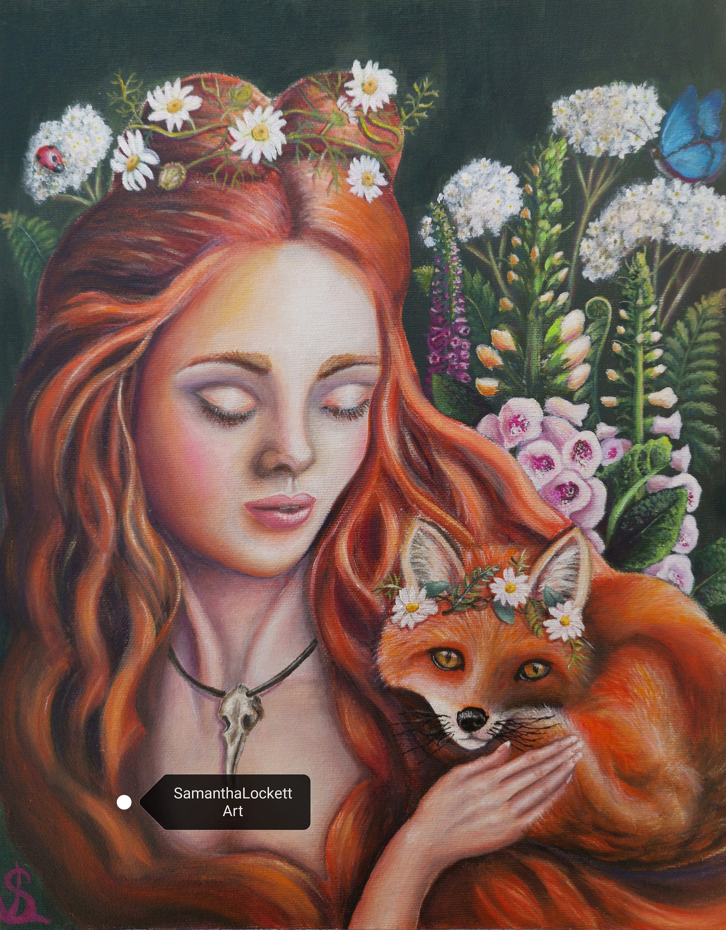 Fox Art Print, Fox and Girl Art Print From Original Painting, Fox Home ...