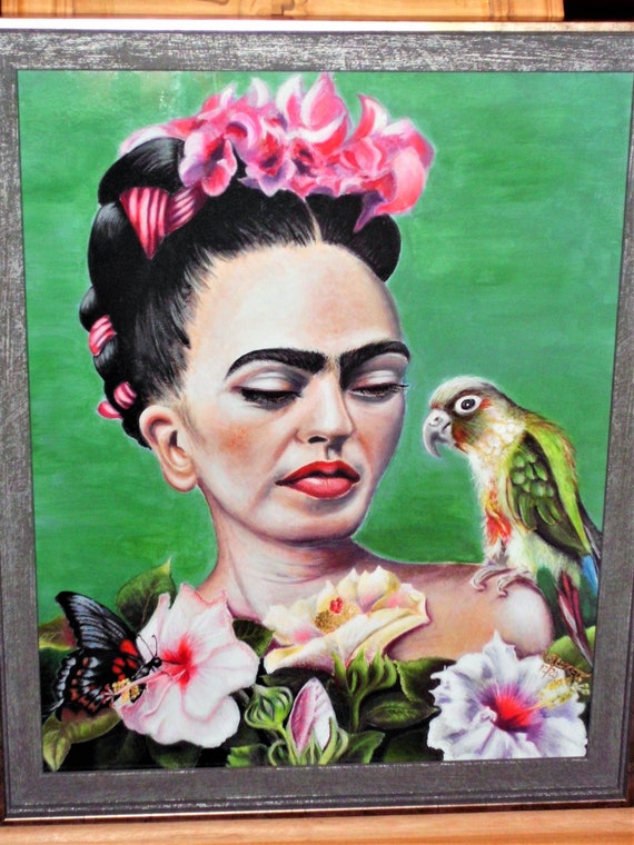 Frida framed art print Frida wall art giclee print Frida | Etsy