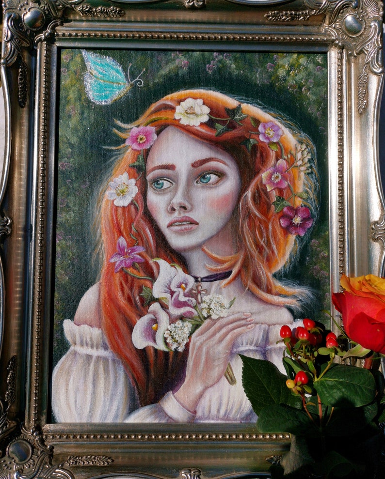 Pre-raphaelite Painting Painting of Lizzie Siddall Bohemian Style ...