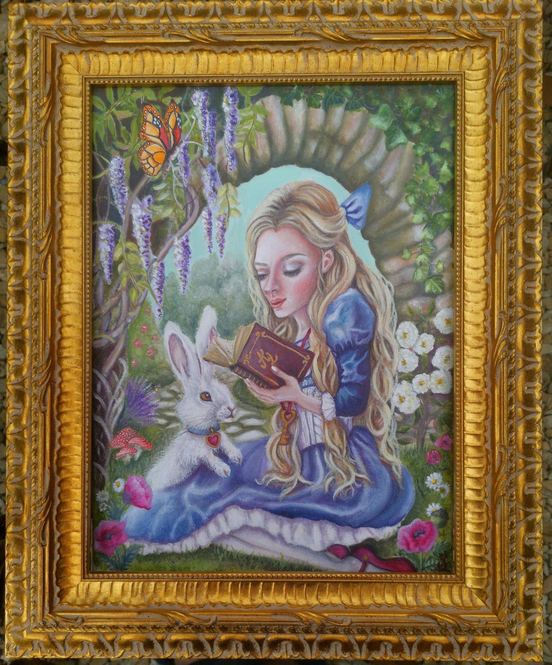 Alice in Wonderland Painting, Wonderland Art, Alice and White Rabbit ...
