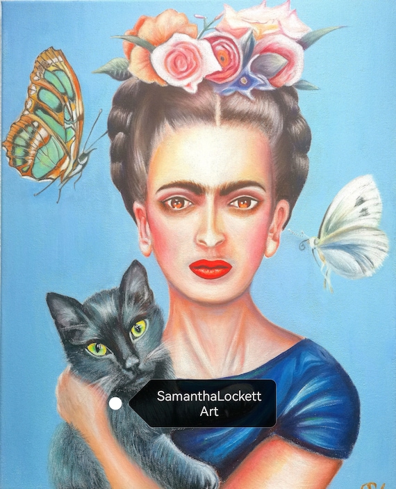 Frida Art Print Frida Kahlo Art Frida and Cat Frida Fine - Etsy
