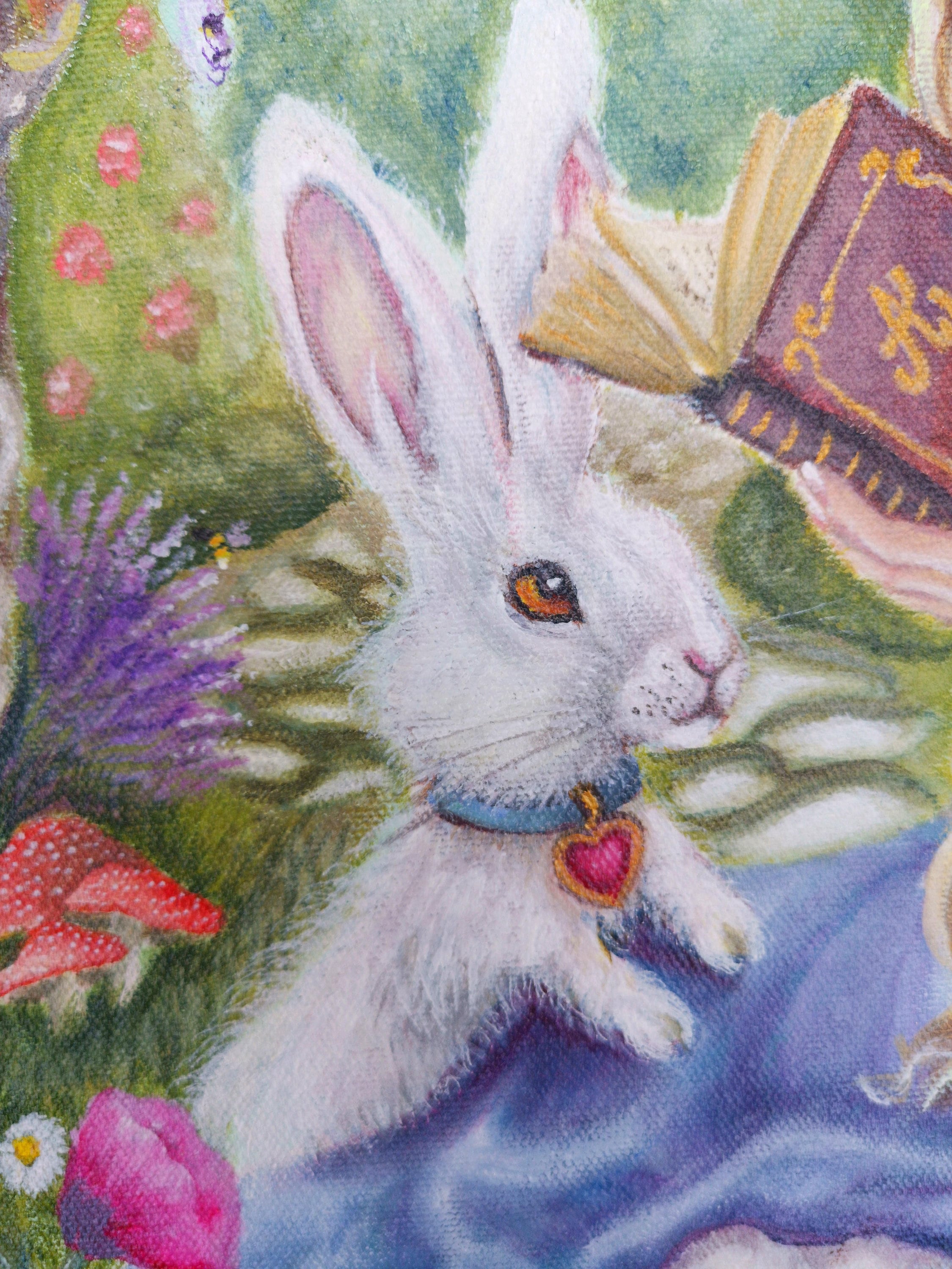 Alice in Wonderland Painting, Wonderland Art, Alice and White Rabbit ...