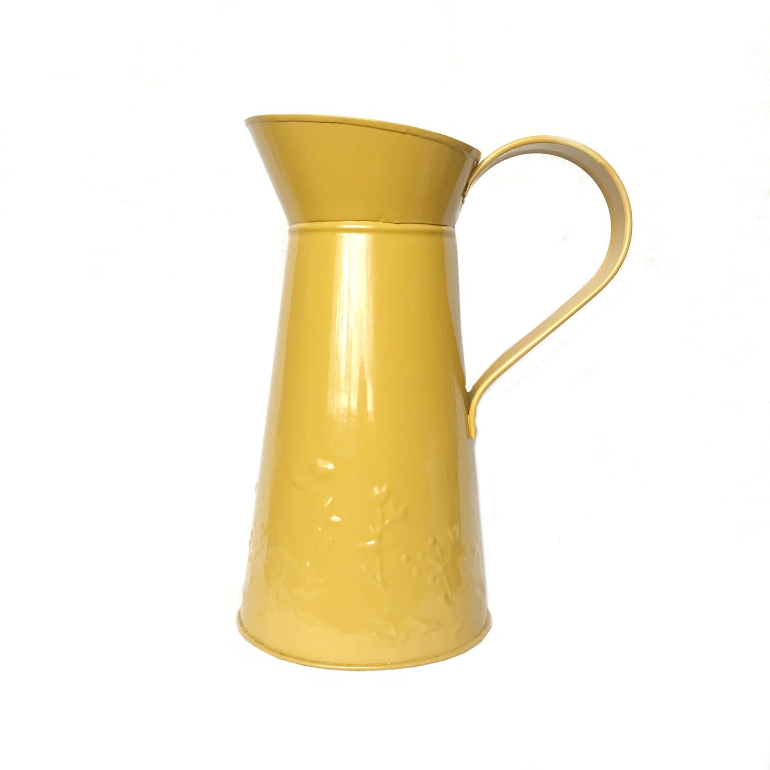 Metal Mustard Yellow Jug Botanical Jug Mustard Vase Metal | Etsy