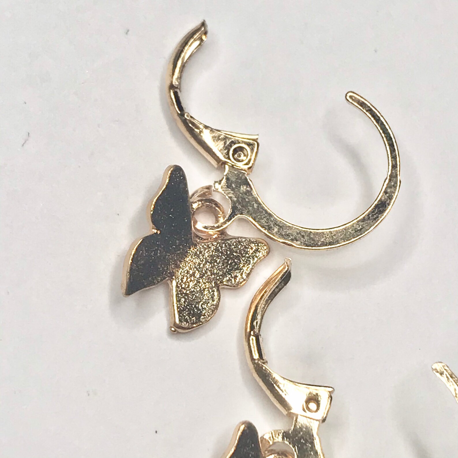 Gold Plated Butterfly Drop Earrings Abstract | Etsy