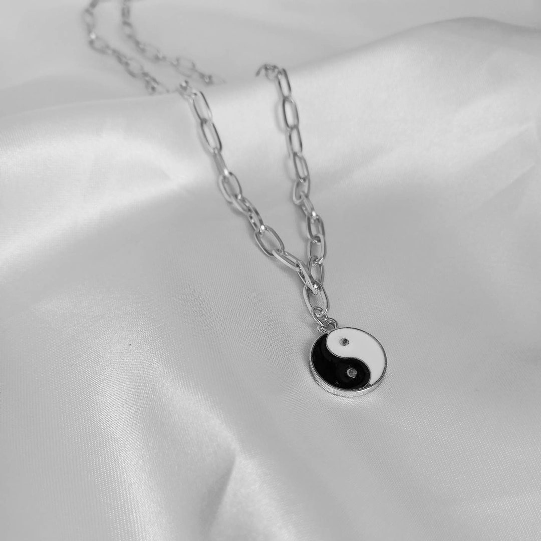 Silver Chain Yin & Yang Necklace-yin and Yang Necklaces,retro Necklaces ...