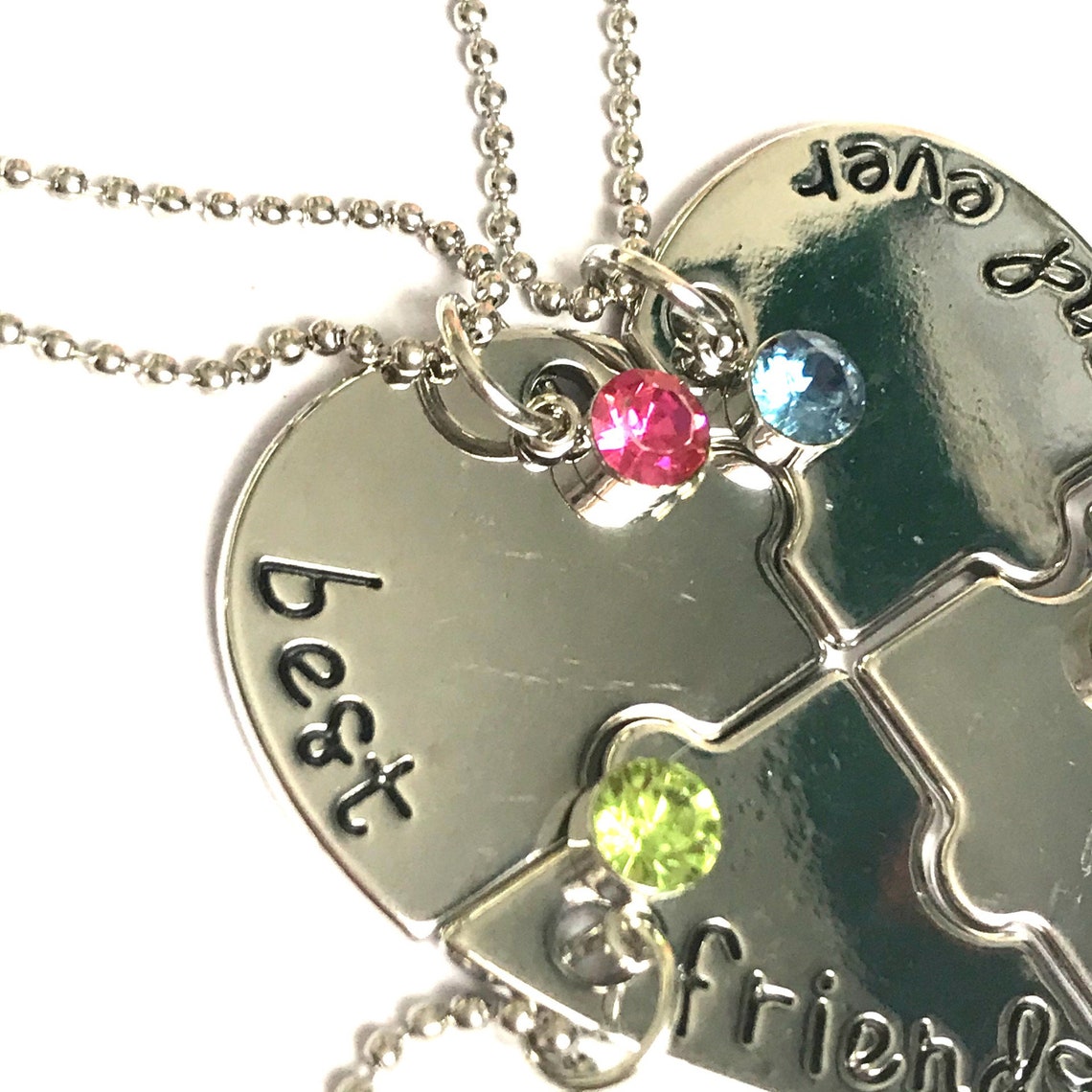 4 Piece Friendship Necklace Set Bestie Necklace Matching - Etsy