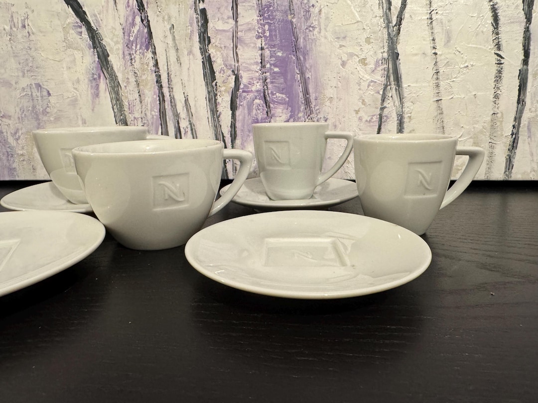 Set of 4 Nespresso Cups Cappuccino & Espresso Cups With Saucers - Etsy