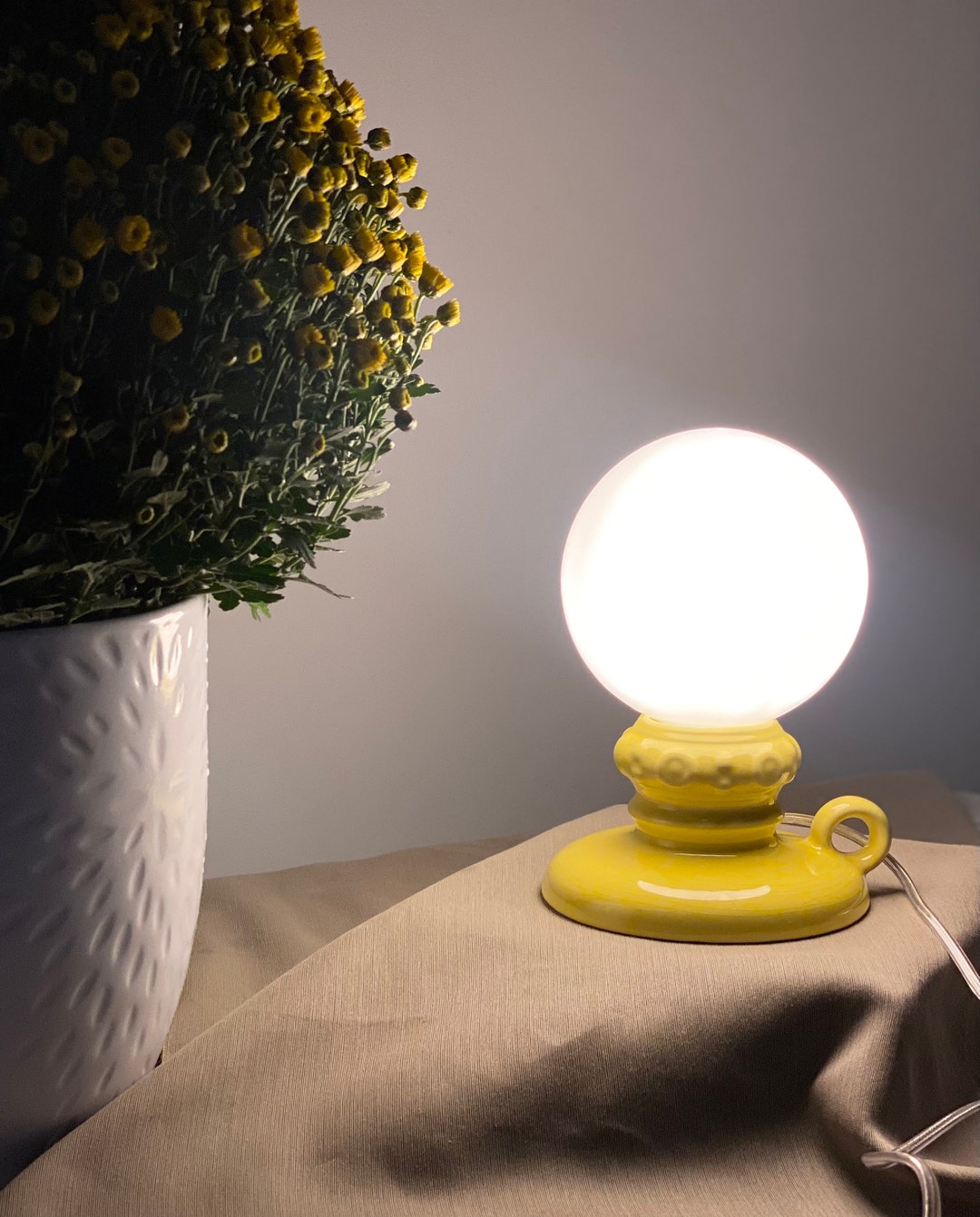 Rare Bol Lamp German 70 in Yellow, Table / Night Stand Lamp - Etsy