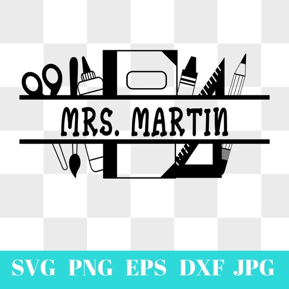Teacher Split Monogram SVG Teacher SVG Back to School Svg - Etsy