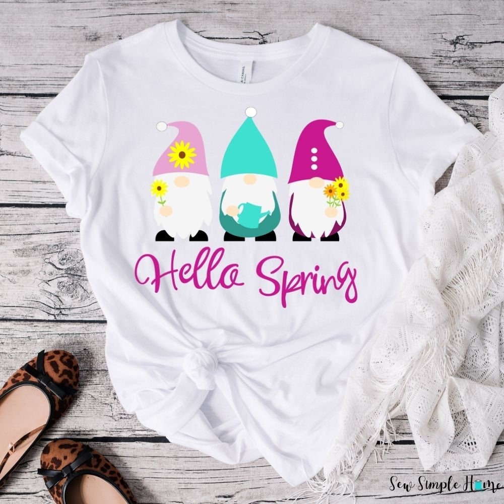 Spring Gnome SVG Cut File | PNG | DXF | Hello Spring Cut File | Gnome ...
