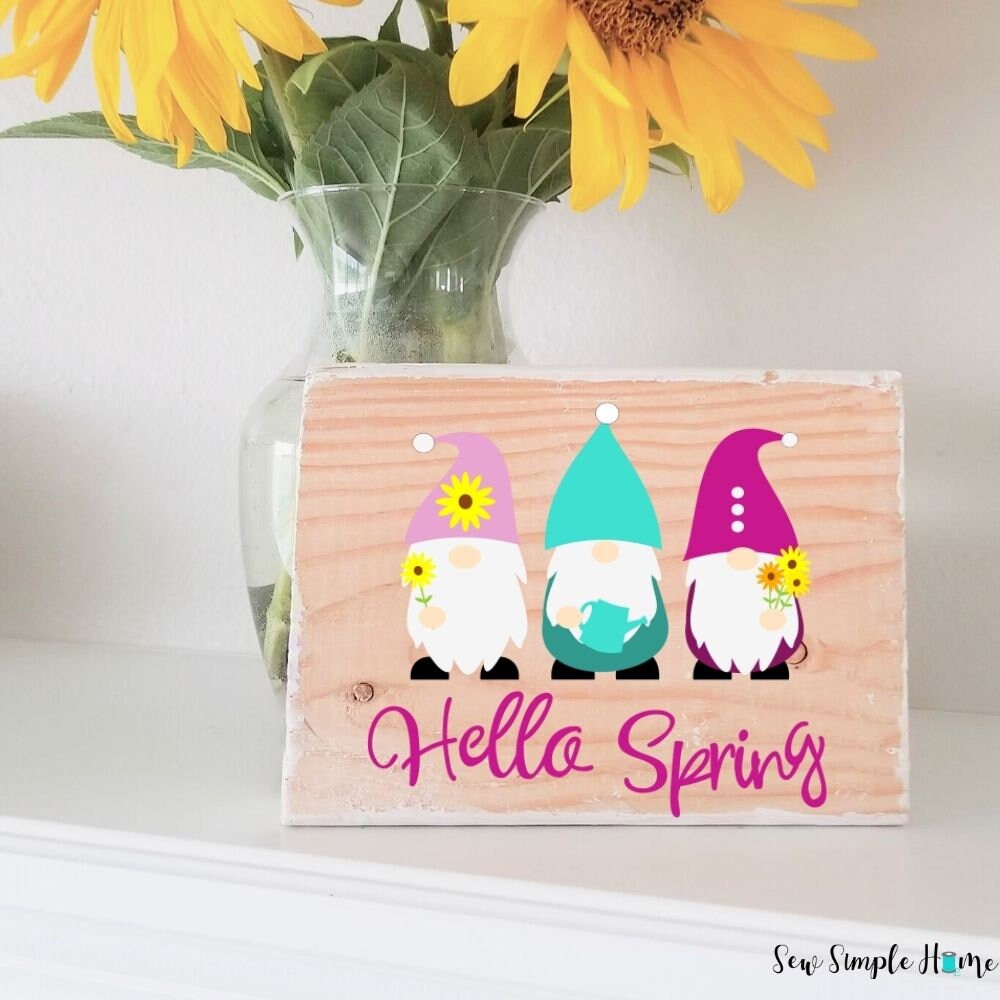 Spring Gnome SVG Cut File | PNG | DXF | Hello Spring Cut File | Gnome ...