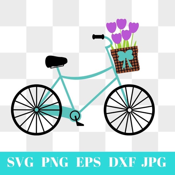 Bicycle With Flowers Vintage Bicycle Svg Tulips Svg Spring - Etsy