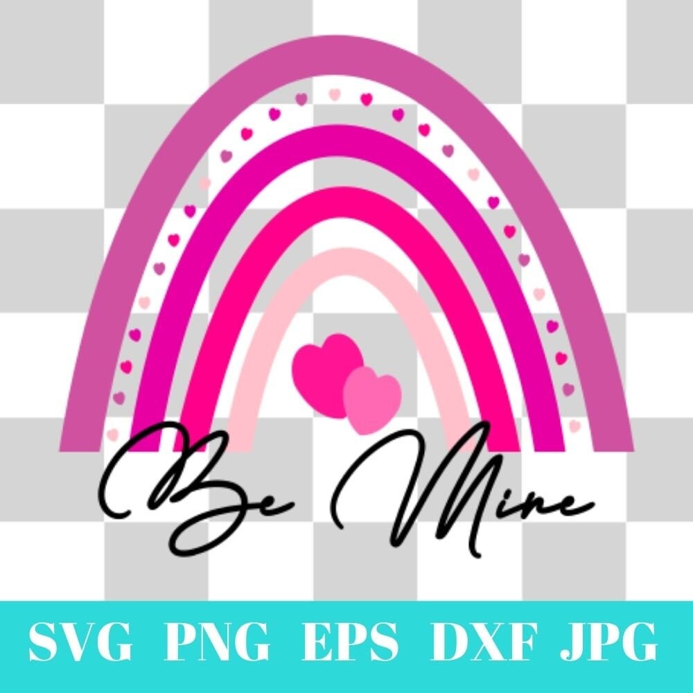 Valentines Rainbow Svg Love Svg Valentines Day Svg - Etsy