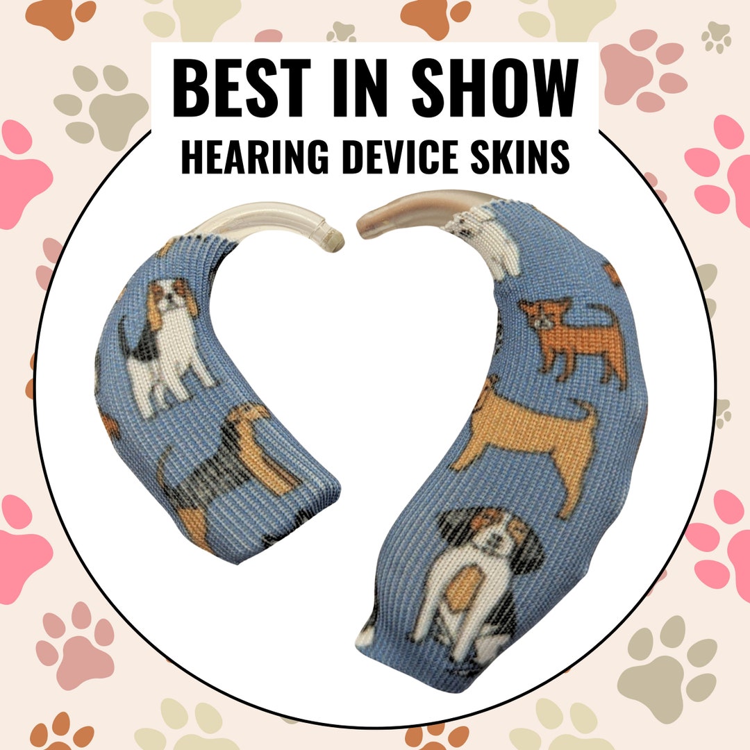 DOG PRINT Hearing Aid Skin | Hearing Aid Sleeve | Hearing Aid Jewelry ...