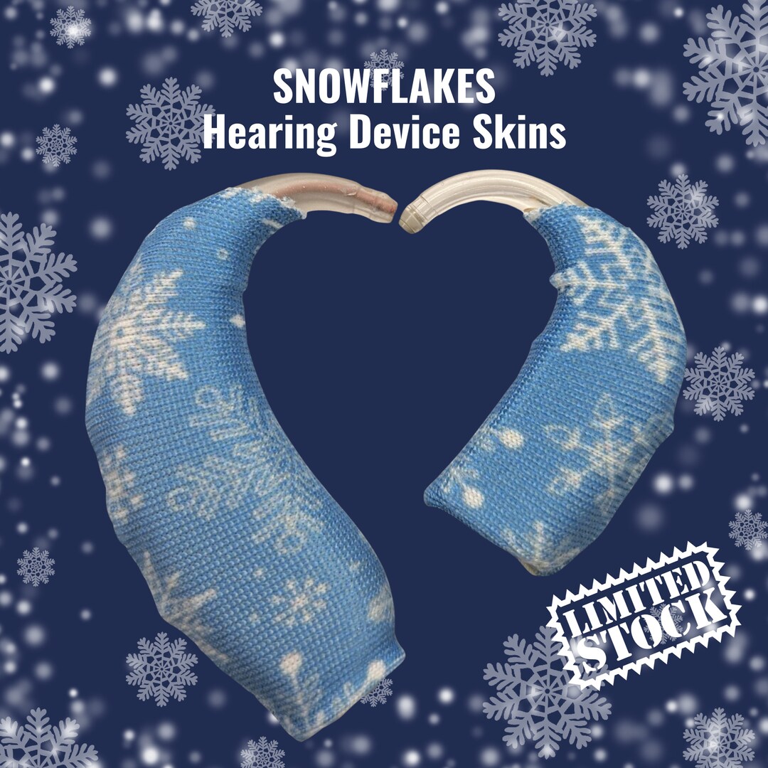 LIMITED TIME! SNOWFLAKES Hearing Aid Skin | Hearing Aid Sleeve ...