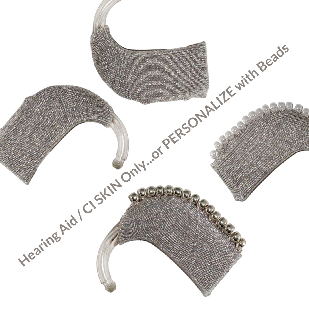 PLATINUM SATIN Hearing Aid Skin Hearing Aid Sleeve Hearing Aid Jewelry ...