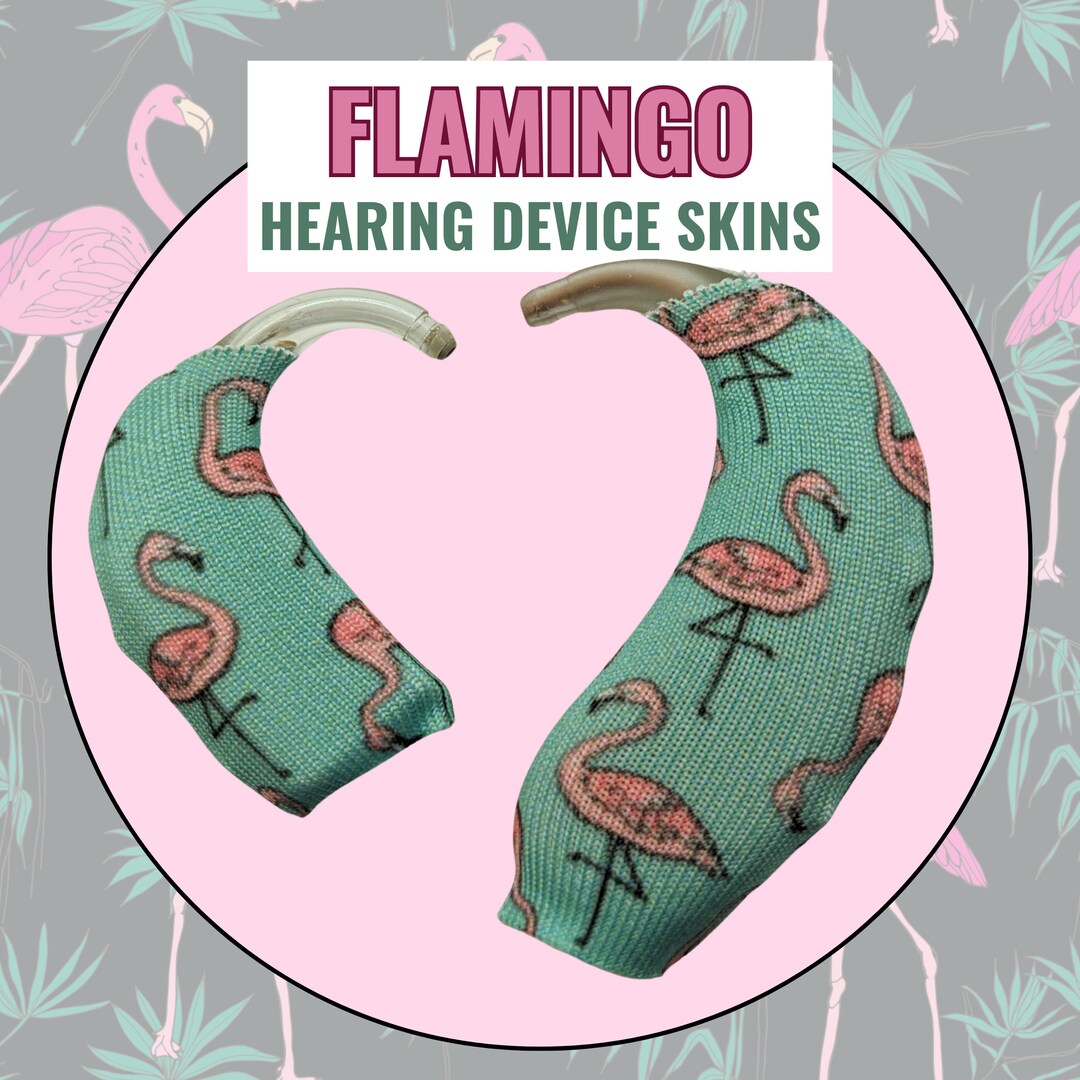 FLAMINGO PRINT Hearing Aid Skin | Hearing Aid Sleeve | Hearing Aid ...