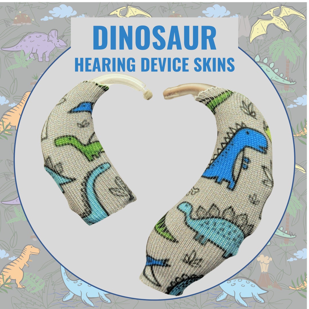 DINOSAUR PRINT Hearing Aid Skin | Hearing Aid Sleeve | Hearing Aid ...
