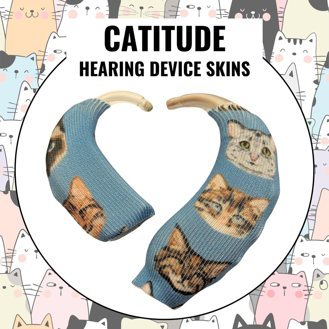CAT PRINT Hearing Aid Skin | Hearing Aid Sleeve | Hearing Aid Jewelry ...