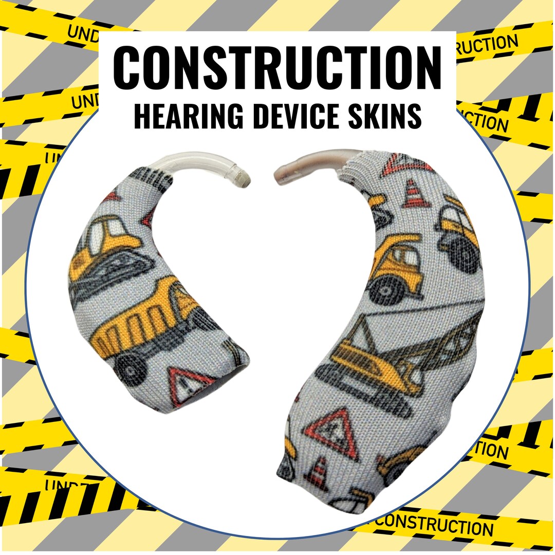 CONSTRUCTION PRINT Hearing Aid Skin | Hearing Aid Sleeve | Hearing Aid ...