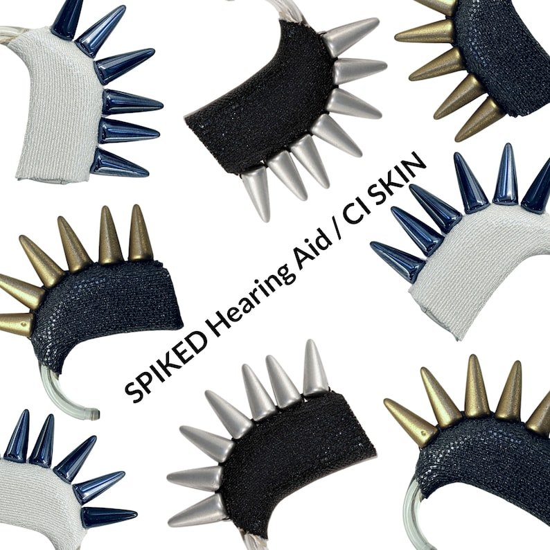 SPIKED Hearing Aid Skin | Hearing Aid Sleeve | Hearing Aid Jewelry ...