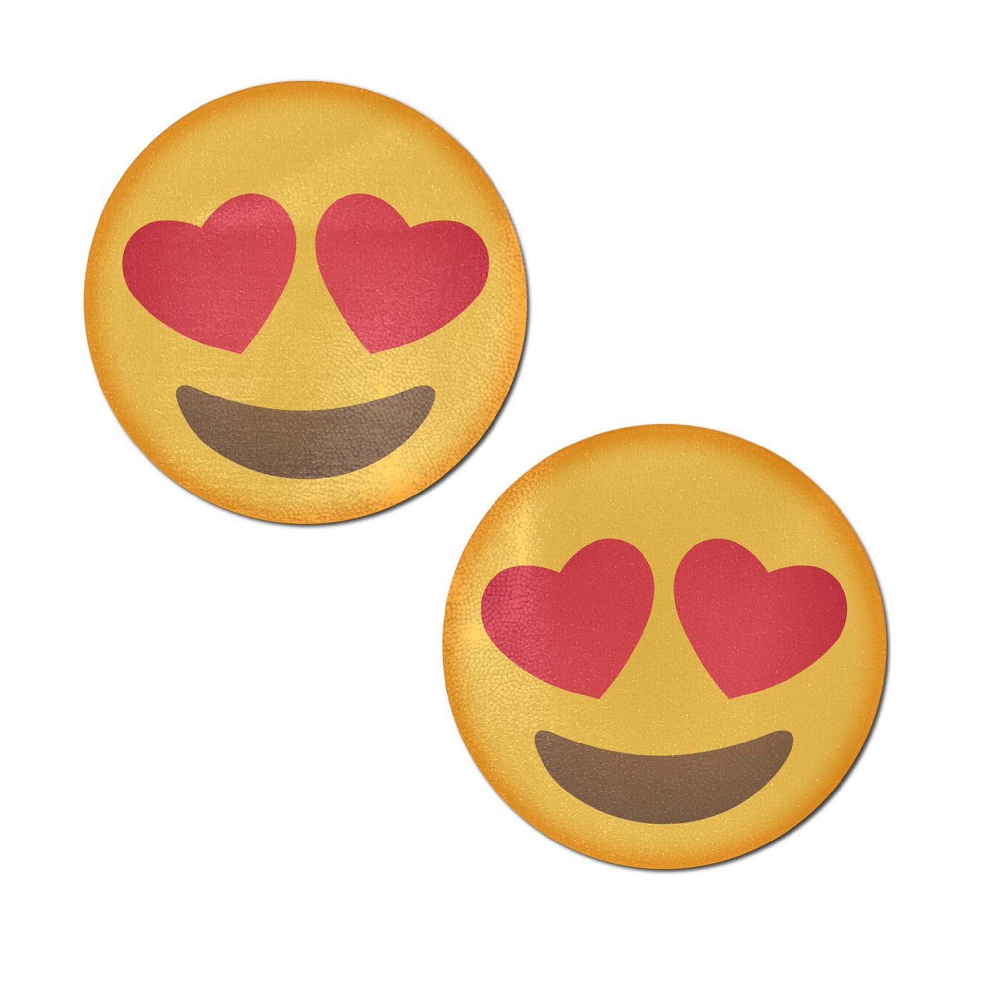 Emoji Yellow Smiley Face With Heart Eyes Nipple Pasties By Etsy