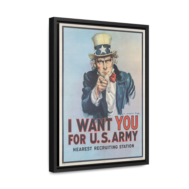 Uncle Sam Recruiting for Army Gallery Canvas Wraps, Vertical Frame - Etsy