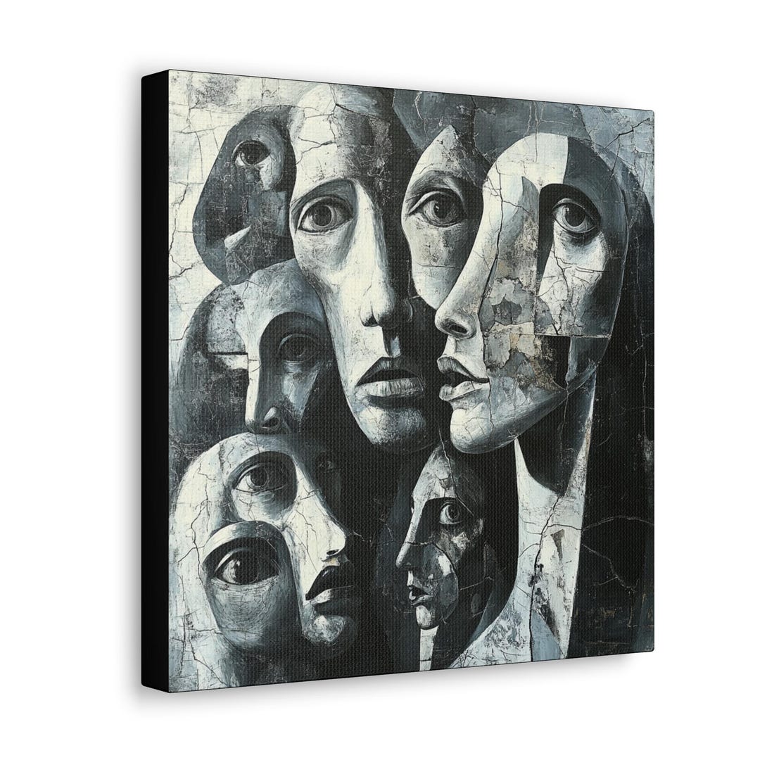 Abstract Picasso-style Art Print - Surreal Fragmented Faces |modern ...