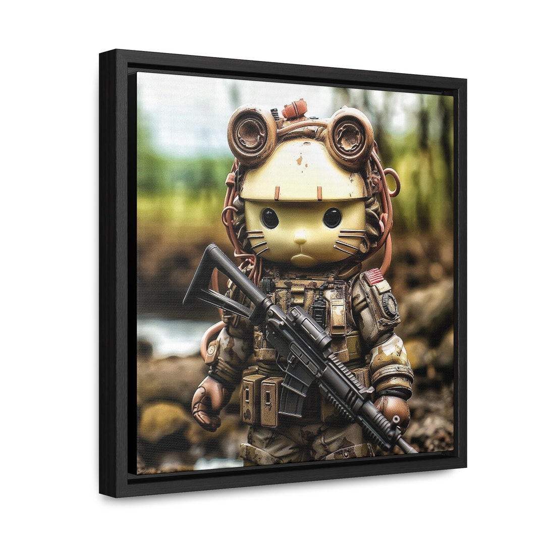 Hello Kitty Warrior: Framed Art Print Cute & Fierce Decor Canvas Wraps ...