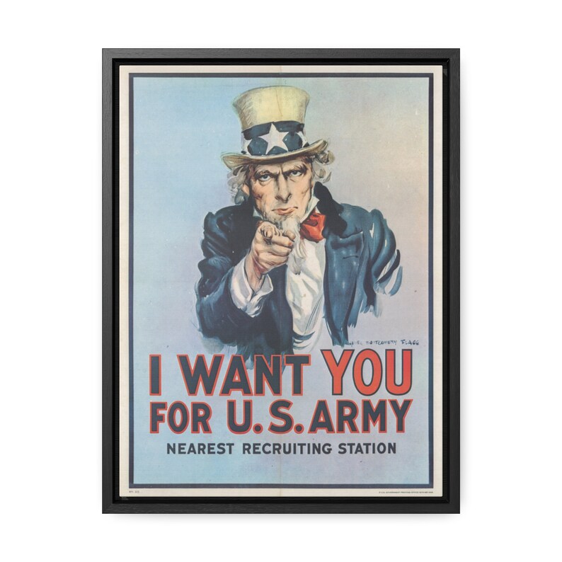 Uncle Sam Recruiting for Army Gallery Canvas Wraps, Vertical Frame - Etsy