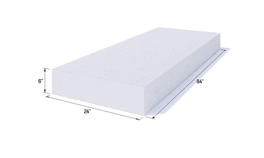 Foamyfoam 6" X 24" X 84" High Density Upholstery Foam Cushion (seat ...