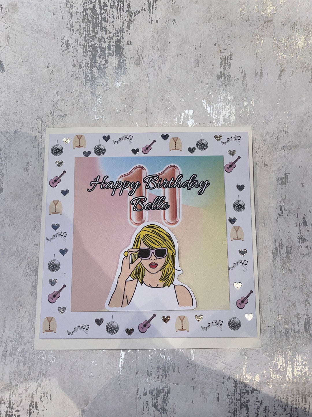 Personalised Swift Birthday Card, Swifty Fan Greeting Card, Handmade ...