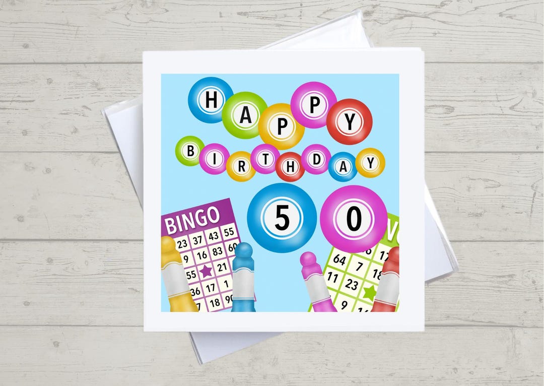 Bingo Themed Birthday Card, Bingo Fan, Personalised Birthday Card - Etsy