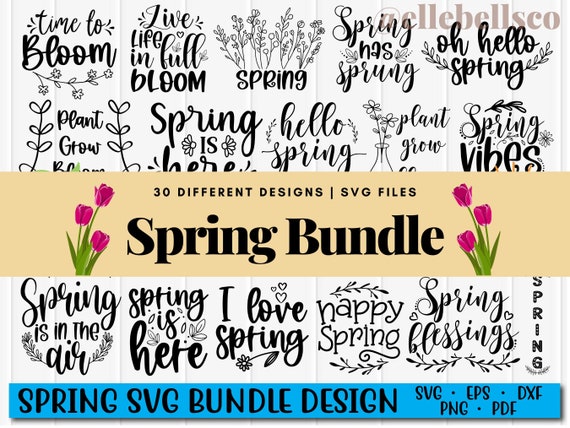 Spring SVG Bundle Spring SVG Files SVG Files for Cricut | Etsy