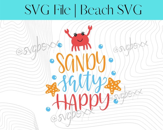 Sandy Salty Happy Svg Beach Svg Svg for Cricut Summer - Etsy India