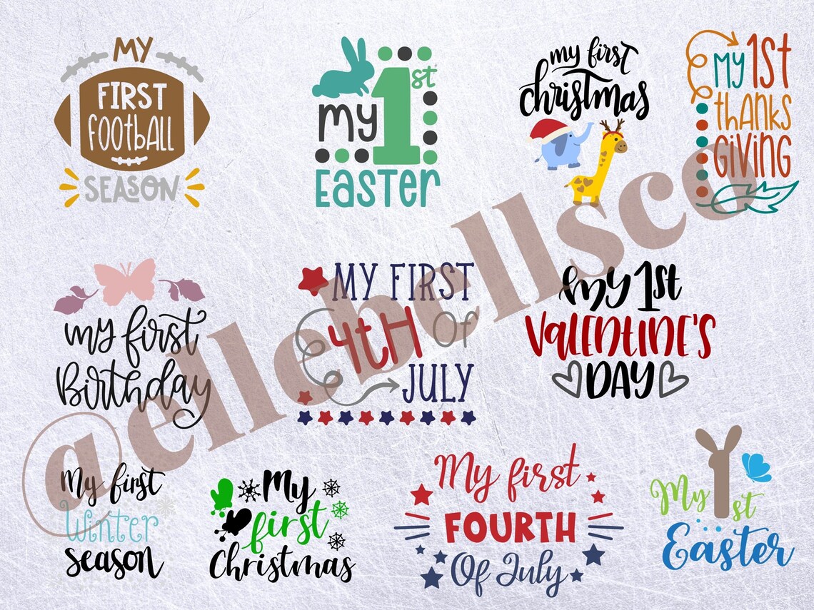 My First Holidays SVG Bundle Baby's First Holidays SVG - Etsy