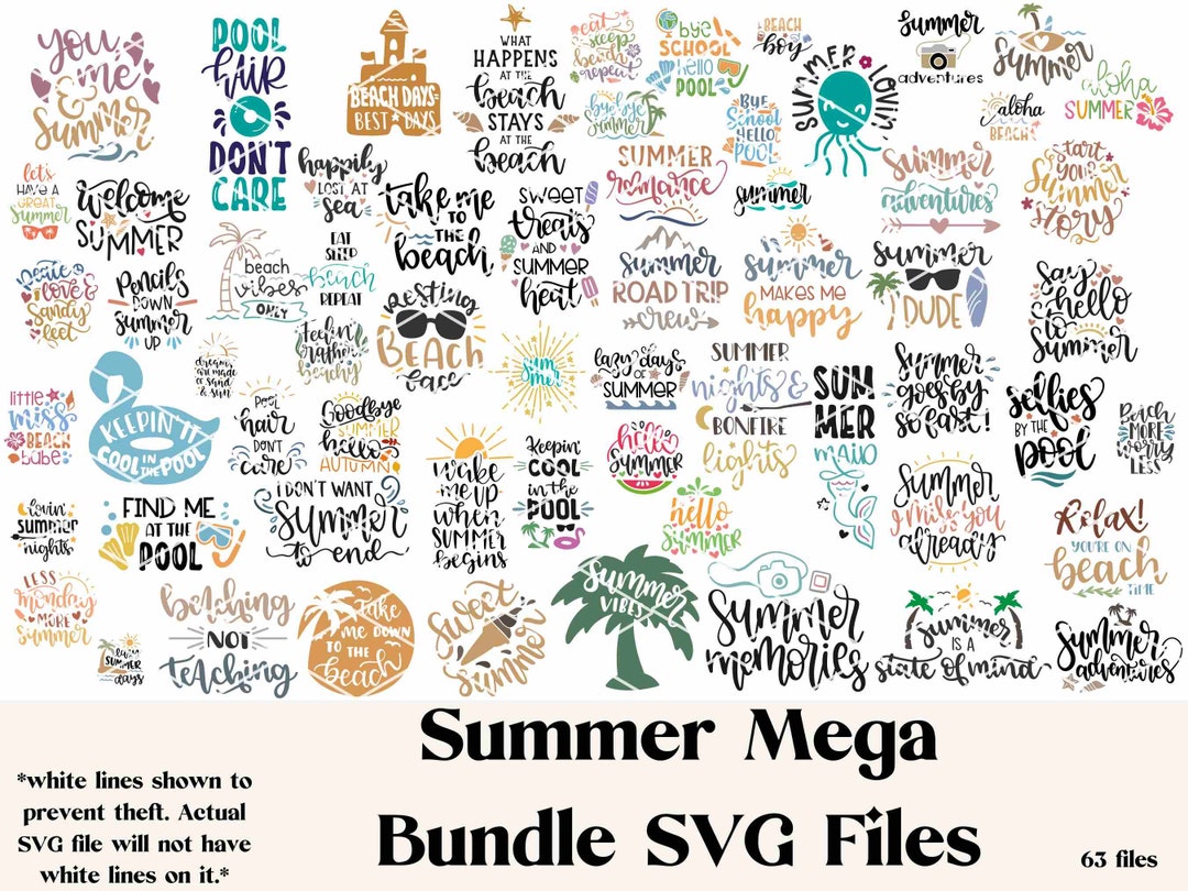 Summer Mega Bundle | Summer Time SVG Files | SVG Files for Cricut ...