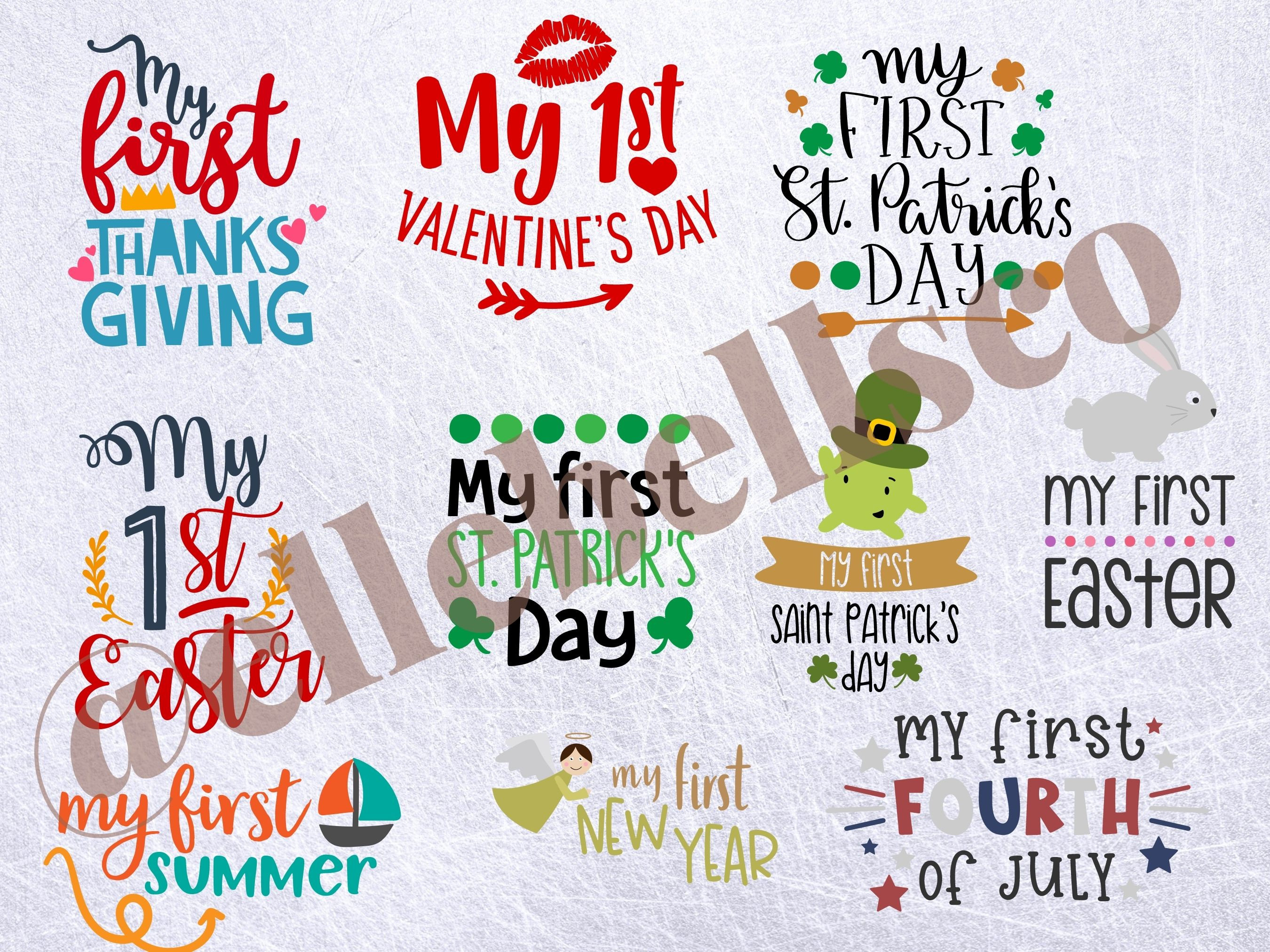 My First Holidays SVG Bundle Baby's First Holidays SVG Files First Xmas ...