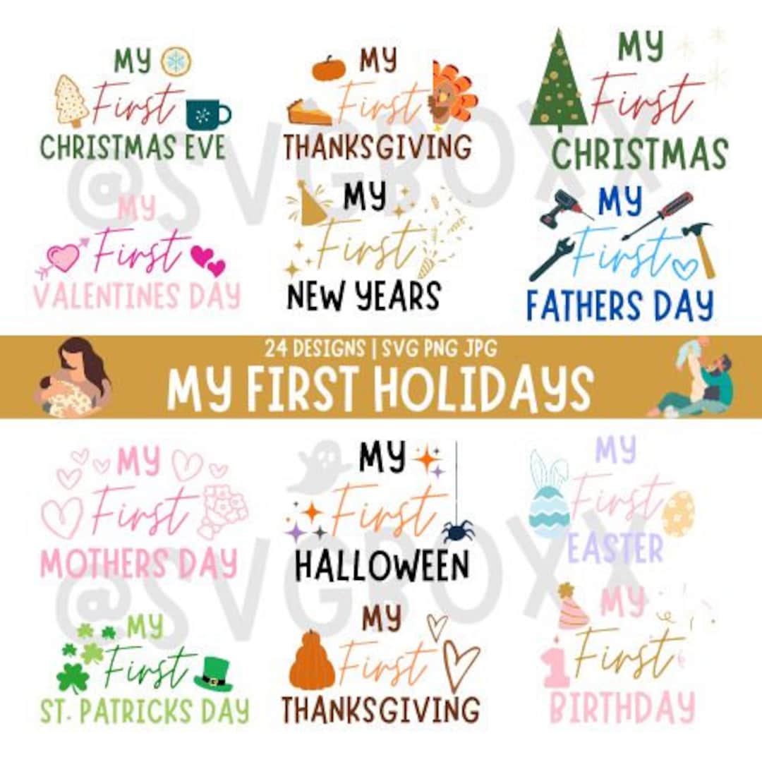 My First Holidays SVG Bundle Baby's First Holidays SVG Files First Xmas ...